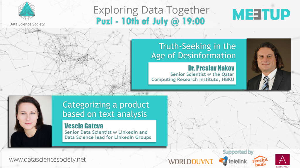 July #DataMeetUp with Dr. Preslav Nakov and Vesela Gateva – Data ...